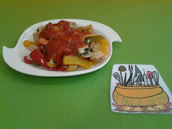 Revuelto de pollo a los 3 pimientos - - Receta - Canal Cocina